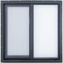 Performax™ 36"W x 36"H Black Left Sliding Window with Nailing Flange ...