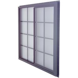 Performax™ 48"W x 48"H Black Left Sliding Window with Nailing Flange ...