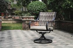Backyard Creations® Vanderbuilt Black Swivel Rocker Dining Patio Chair ...