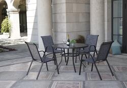 Backyard Creations® Harrison Brown 5-Piece Dining Patio Set with Gray ...