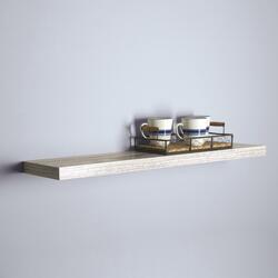 Designer's Image™ 35-3/8"W x 8-3/4"D Distressed White Floating Wall ...