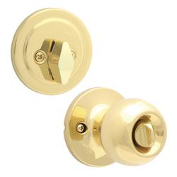Tru-Bolt® Dublin Polished Brass Entry Door Knob and Door Deadbolt at ...