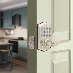 Tru-Bolt® Trinidad Satin Nickel Classic Electronic Keypad Entry Door ...