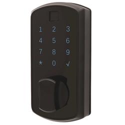 Tru-Bolt® Gemini Matte Black Biometric Electronic Keyless Entry Door ...