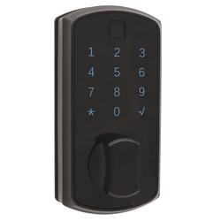 Tru-Bolt® Gemini Matte Black Biometric Electronic Keyless Entry Door ...