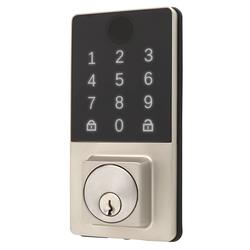 Tru-Bolt® Olympic Satin Nickel Electronic Biometric Wifi Deadbolt at ...