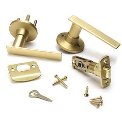 Tru-Bolt® Lowell Brushed Gold Passage Door Lever at Menards®