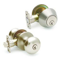 Tru-Bolt® Glendale Satin Nickel Entry Door Knob and Door Deadbolt at ...