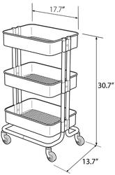 Designer's Image™ White 3-Tier Metal Utility Cart - 50 lb Capacity at ...