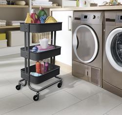 Designer's Image™ Gray 3-Tier Metal Utility Cart - 50 lb Capacity at ...