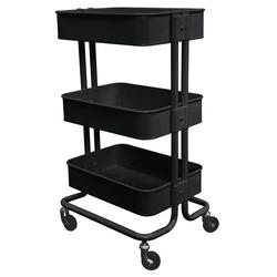 Designer's Image™ Black 3-Tier Metal Utility Cart - 50 lb Capacity at ...