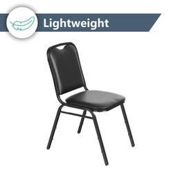 Peakform® Commercial-Grade Black Padded Stackable Chair - 350 lb ...