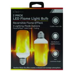 CiAO TECH 25 Watt Equivalent Flame Effect E26 LED Light Bulb - 2 Pack ...
