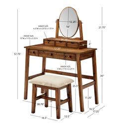 Linon Home Decor® Walnut Louise Wood Vanity Set at Menards®