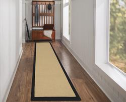 Linon Arena Sisal/Black Faux Leather 30" x 12' Area Rug at Menards®