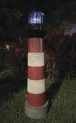 Enchanted Garden® 3'1" Metal Solar Lighthouse Garden Statue at Menards®