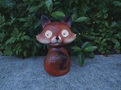 Enchanted Garden™ 10" LED Solar Resin Fox with Animated Eyes Garden ...