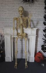 Pumpkin Hollow™ 5' LED Posable Halloween Skeleton with Red Eyes at Menards®