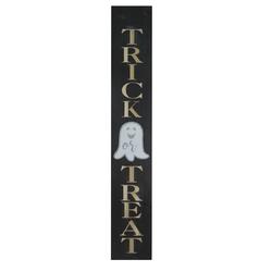 Pumpkin Hollow™ 4' Black Wooden "Trick or Treat" Halloween Porch Sign ...