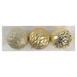 Enchanted Forest® 130mm Champagne Gold Mixed Texture Shatterproof Ornaments - 3 Pack at Menards®