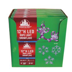Enchanted Forest® 12" Blue LED Rope Snowflake Window Decoration ...
