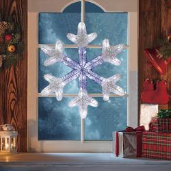 Enchanted Forest® 35" LED Lighted Blue & White Glittered Fabric ...