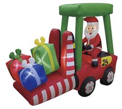 Enchanted Forest® 6' LED Lighted Santa on a Forklift Inflatable at Menards®