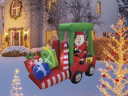 Enchanted Forest® 6' LED Lighted Santa on a Forklift Inflatable at Menards®