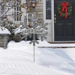 Enchanted Forest® 29-1/2" Metal "Let it Snow" Snowflake Yard Stake at ...