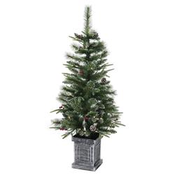 Enchanted Forest® 4' Prelit Benson Pine Potted Artificial Christmas ...