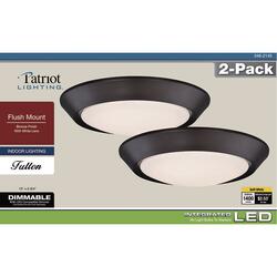 Patriot Lighting® Fulton Bronze Integrated LED Flush Mount Ceiling ...