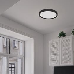 Patriot Lighting® Nyad Black LED Flush Mount Ceiling Light with Night ...