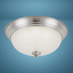 Patriot Lighting® Benny Satin Nickel LED Flush Mount Ceiling Light at ...