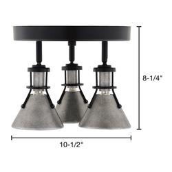 Patriot Lighting® Ashtyn Matte Black & Charcoal Patina 3-Light Semi ...