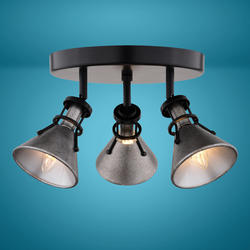 Patriot Lighting® Ashtyn Matte Black & Charcoal Patina 3-Light Semi ...