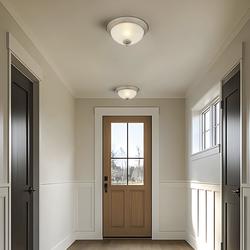 Valen 11"W Satin Nickel 1-Light Flush Mount Ceiling Light - 2 Pack at ...