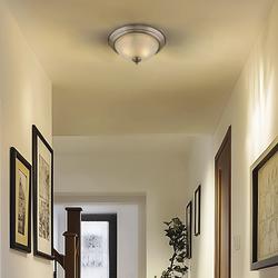 Valen 13"W Satin Nickel 2-Light Flush Mount Ceiling Light - 2 Pack at ...