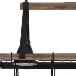 Patriot Lighting® Bodhi Black & Replica Wood 2 Light Pot Rack Island ...