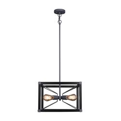 Patriot Lighting® Grayson Matte Black & Matte Gray 4-Light Pendant at ...