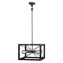 Patriot Lighting® Grayson Matte Black & Matte Gray 4-Light Pendant at ...