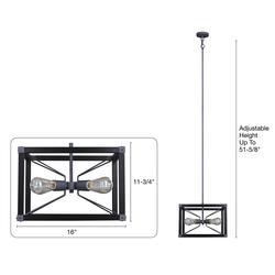 Patriot Lighting® Grayson Matte Black & Matte Gray 4-Light Pendant at ...