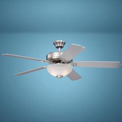 Patriot Lighting® Apollo II 52" Satin Nickel Indoor 2-Light Ceiling Fan ...