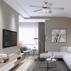 Patriot Lighting® Apollo II 52" Satin Nickel Indoor 2-Light Ceiling Fan ...