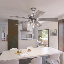 Patriot Lighting™ Warehouse 52" Satin Nickel Integrated LED Indoor ...