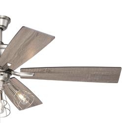 Patriot Lighting™ Warehouse 52" Satin Nickel Integrated LED Indoor ...