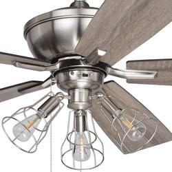 Patriot Lighting™ Warehouse 52" Satin Nickel Integrated LED Indoor ...