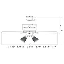 Patriot Lighting® Minerva II 44" Brushed Nickel Indoor 4-Light Ceiling ...