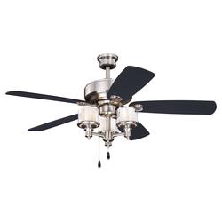 Patriot Lighting™ Tempo II 52" Satin Nickel Indoor LED Ceiling Fan at ...