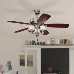Patriot Lighting™ Tempo II 52" Satin Nickel Indoor LED Ceiling Fan at ...
