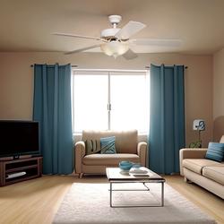 Patriot Lighting® Apollo II 52" White Indoor 2-Light Ceiling Fan with ...